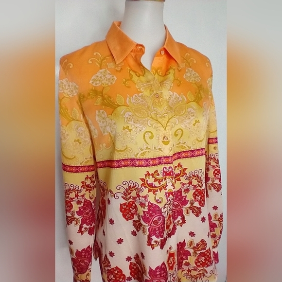 Robert Graham | Tops | Robert Graham Cotton Silk Blend Blouse | Poshmark